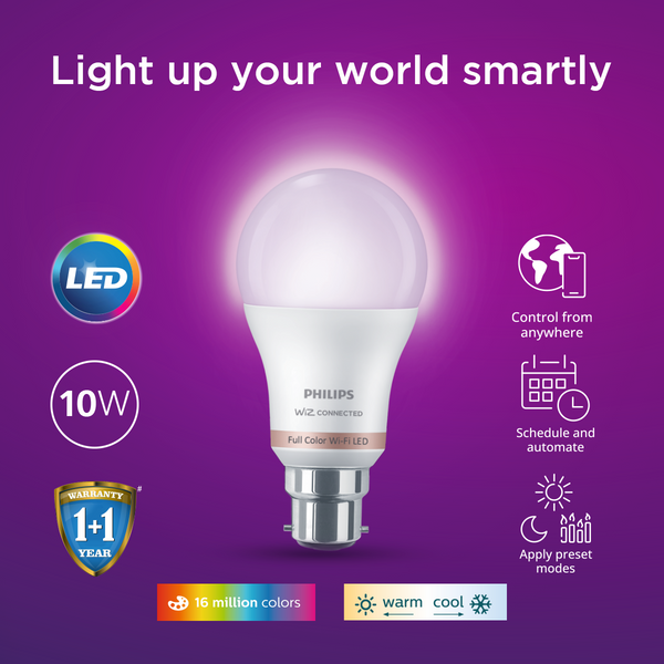 Philips WiZ Smart LED Bulbs (FULL COLOR Wi-Fi Series) – Philips ...